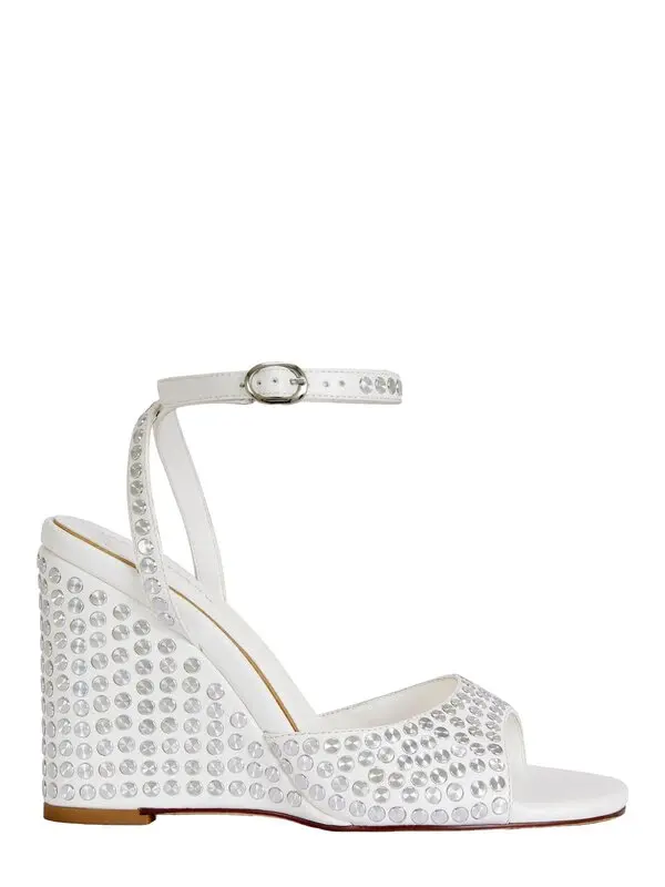 AZALEA WANG Matteus Wedge Sandal - White