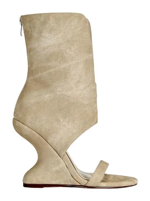 AZALEA WANG Raffaello Wedge Sandal Bootie - Beige