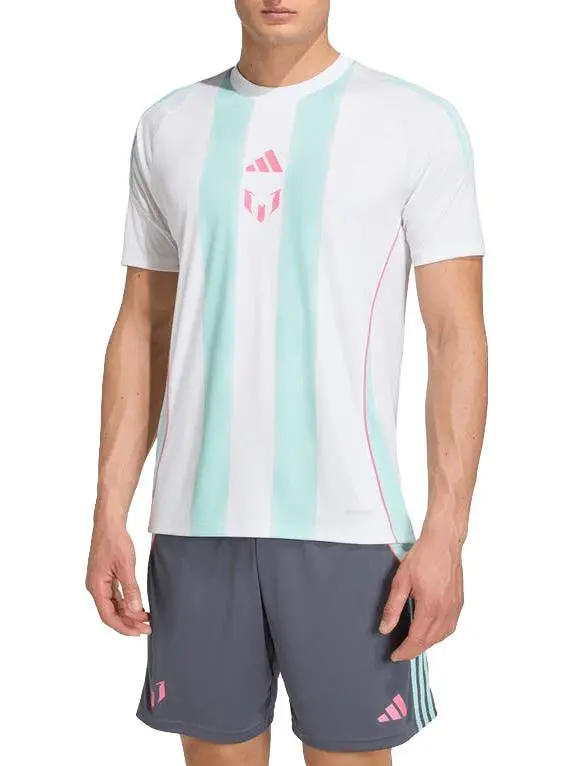 Adidas Messi Performance Training Jersey - White/semi Flash Aqua