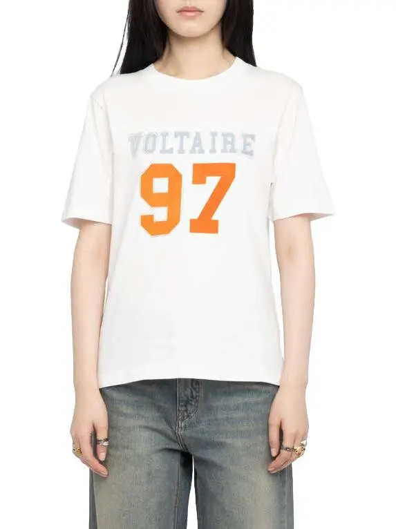 Zadig&Voltaire Flocked Rhinestone Embellished T-shirt - Judo