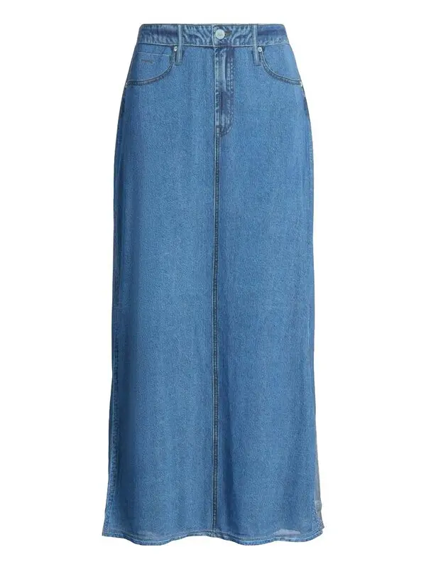 CITY BLUES Denim Mesh Maxi Skirt - Indigo