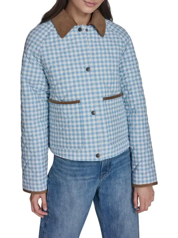 LEVI'S Quilted Barn Jacket - Light Blue/white Gingham