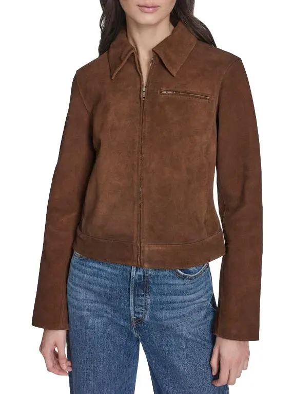 LEVI'S Leather Zip Jacket - Maple