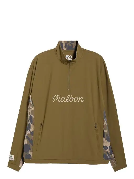 MALBON Tour Divot Quarter-zip Camouflage Jacket - Bark Camo