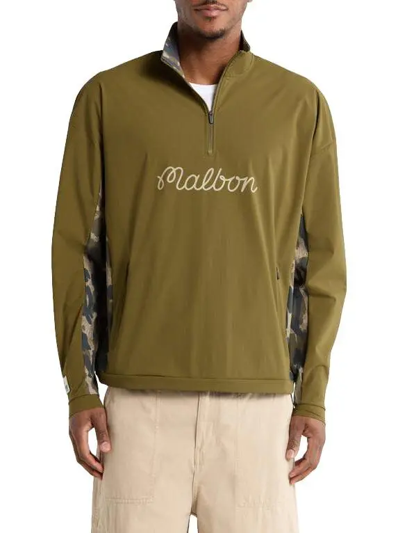 MALBON Tour Divot Quarter-zip Camouflage Jacket - Bark Camo