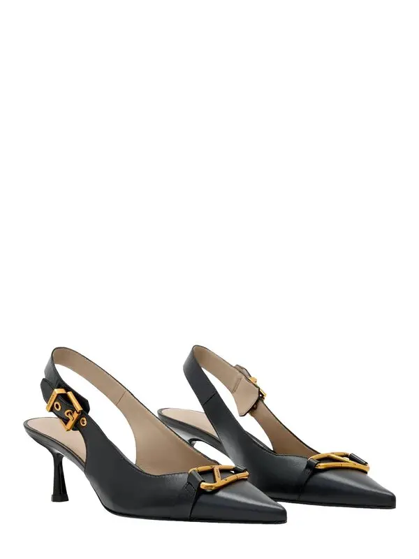 ALLSAINTS Hera Pointed Toe Slingback Pumps - Black