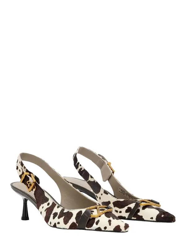 ALLSAINTS Hera Pointed Toe Slingback Pumps - Cow Print