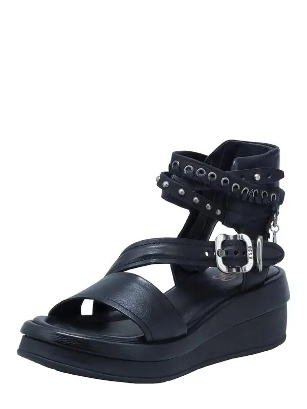 A.S.98 Spaulding Ankle Strap Sandal - Black