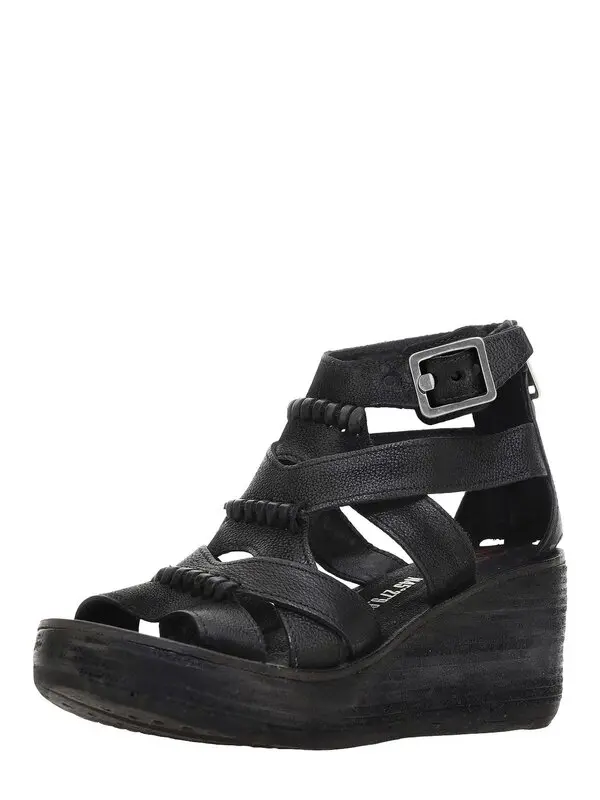 A.S.98 Norman Platform Wedge Sandal - Black