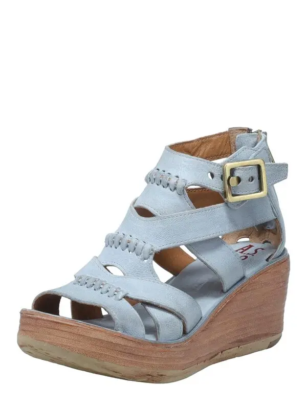 A.S.98 Norman Platform Wedge Sandal - Sky