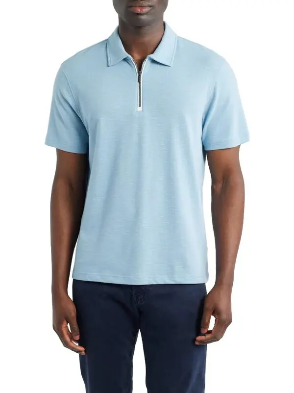 Bugatchi Quarter Zip Polo - Ether