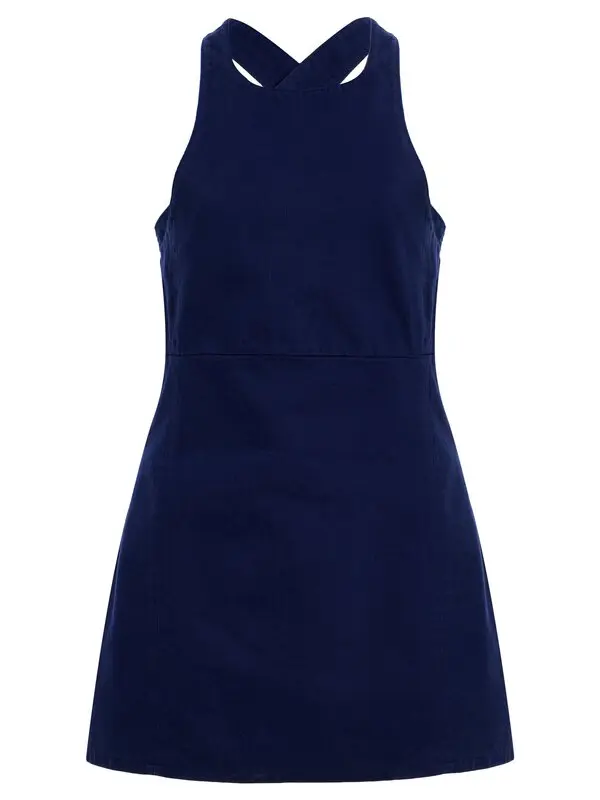 Miu Miu Cotton Gabardine Mini Dress - Blue