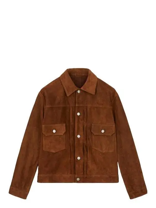 FORTELA Vintage Inspired Leather Jacket - Taupe