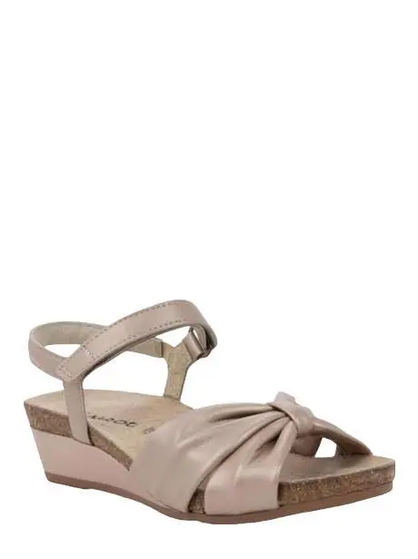 Naot Madame Ankle Strap Platform Wedge Sandal - Champagne Beauty