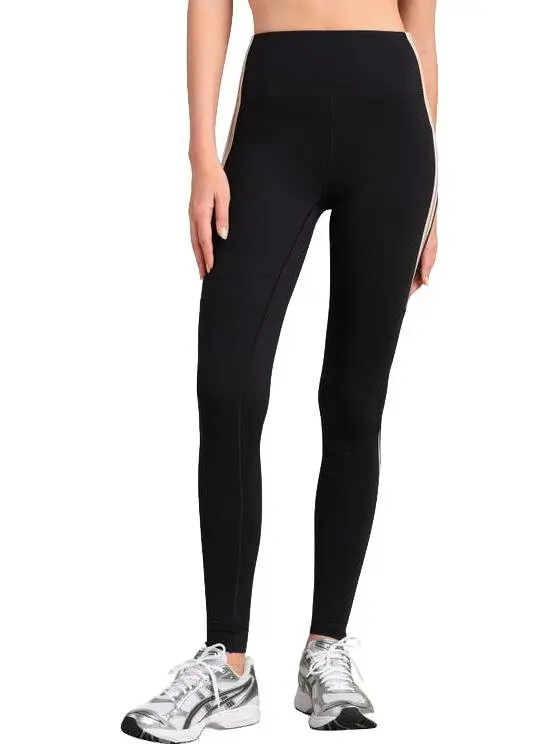 RHONE Retro Revive Side Stripe Leggings - Pure Black