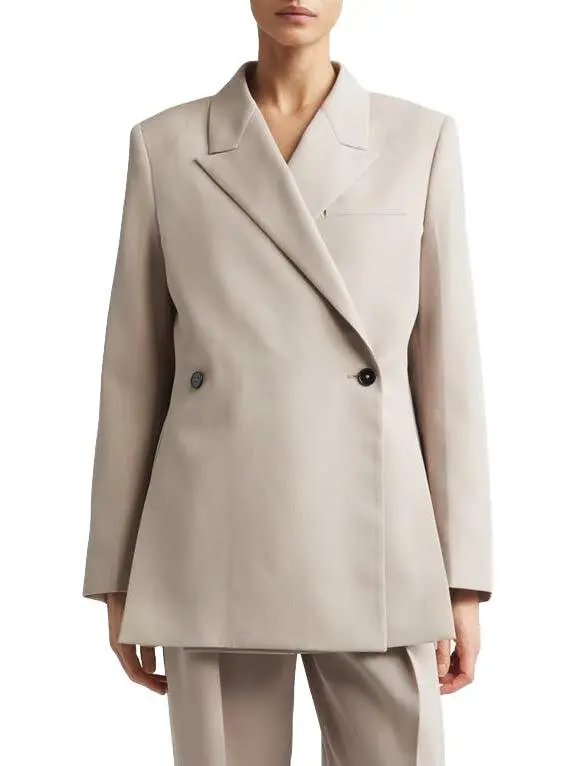 JIL SANDER Slim Double-breasted Wool Gabardine Blazer - Mauve