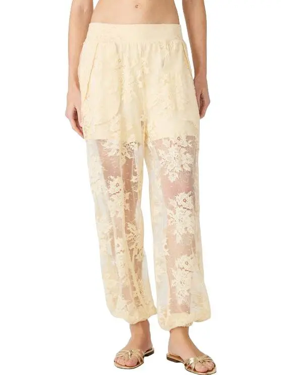 Steve Madden Floral Lace Pants - Tropic Sands