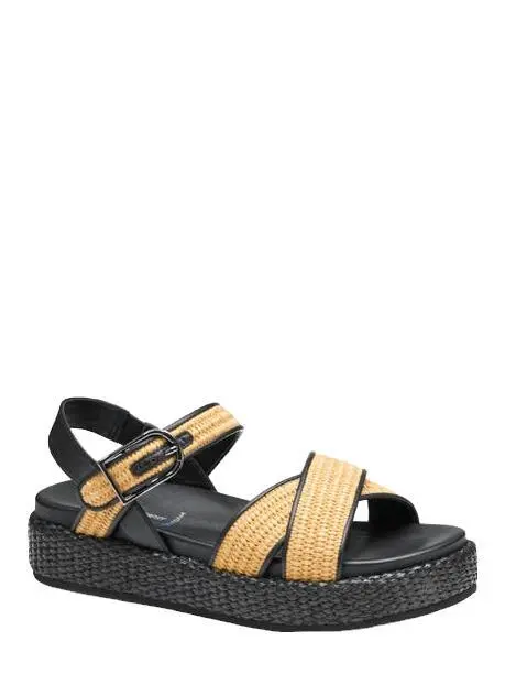 Johnston & Murphy Carli Ankle Strap Platform Sandals - Black Nappa Leather