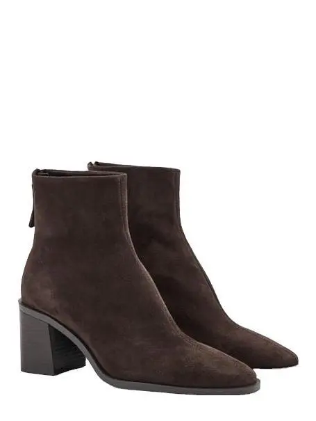 Mango Round Toe Booties - Chocolate