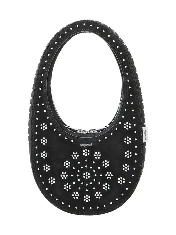 Coperni Mini Swipe Crystal Studded Top Handle Bag - Black-silver Blkslv