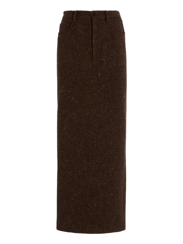Ralph Lauren Fontaine Tweed Maxi Skirt - Brown
