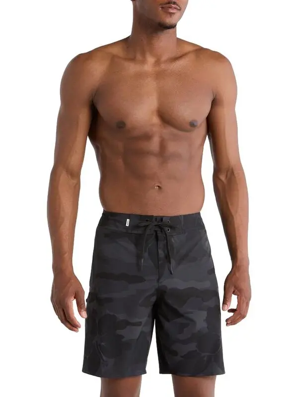 TENŌRE Printed Board Shorts - Black Multi