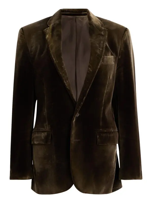 Ralph Lauren Hendriks Stretch Velvet Blazer - Green