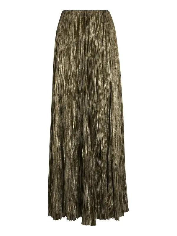 Ralph Lauren Luciana Foiled Satin Maxi Skirt - Silver