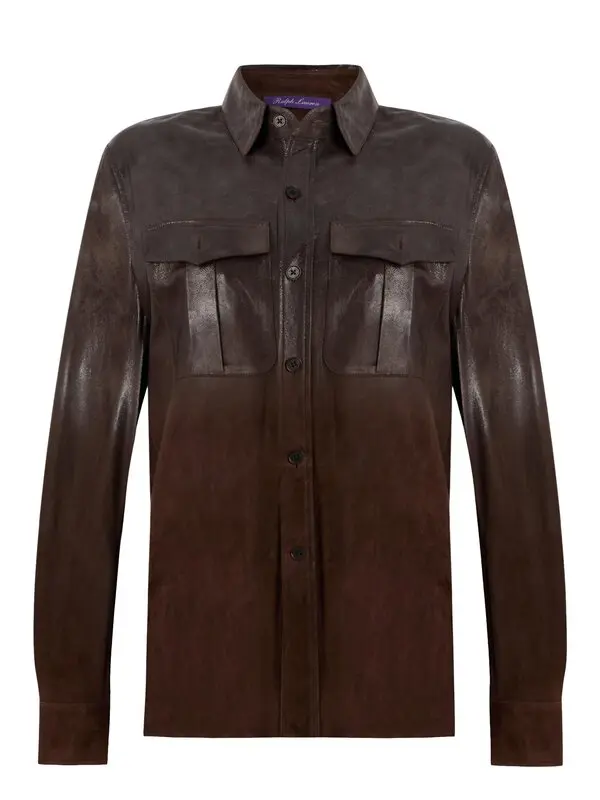 Ralph Lauren Landry Lightweight Suede Shirt - Brown