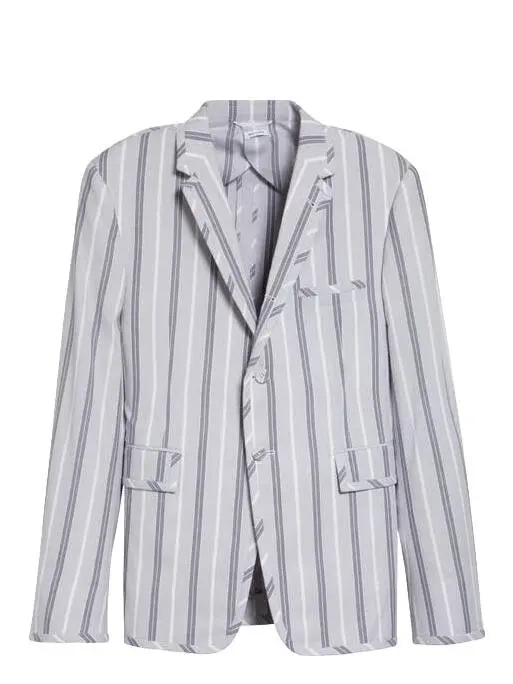 Thom Browne Cotton Madras Sport Coat - Medium Grey