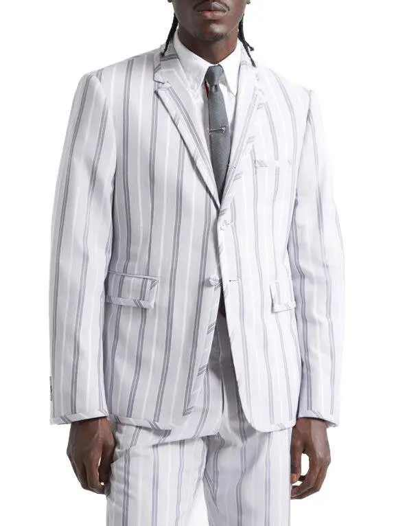 Thom Browne Cotton Madras Sport Coat - Medium Grey