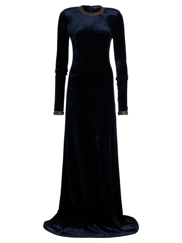 Ralph Lauren Nancie Velvet Gown - Blue