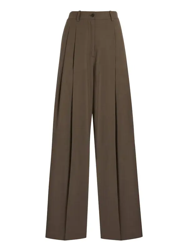Ralph Lauren Clarice Wool Suiting Pants - Taupe