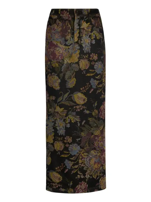 Ralph Lauren Floral Tapestry Maxi Skirt - Brown