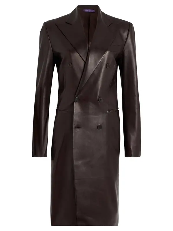 Ralph Lauren Doritte Leather Midi Dress - Brown
