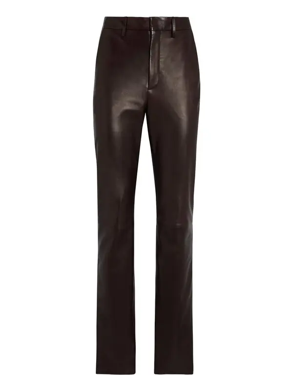 Ralph Lauren Wrigley Ii Leather Pants - Brown