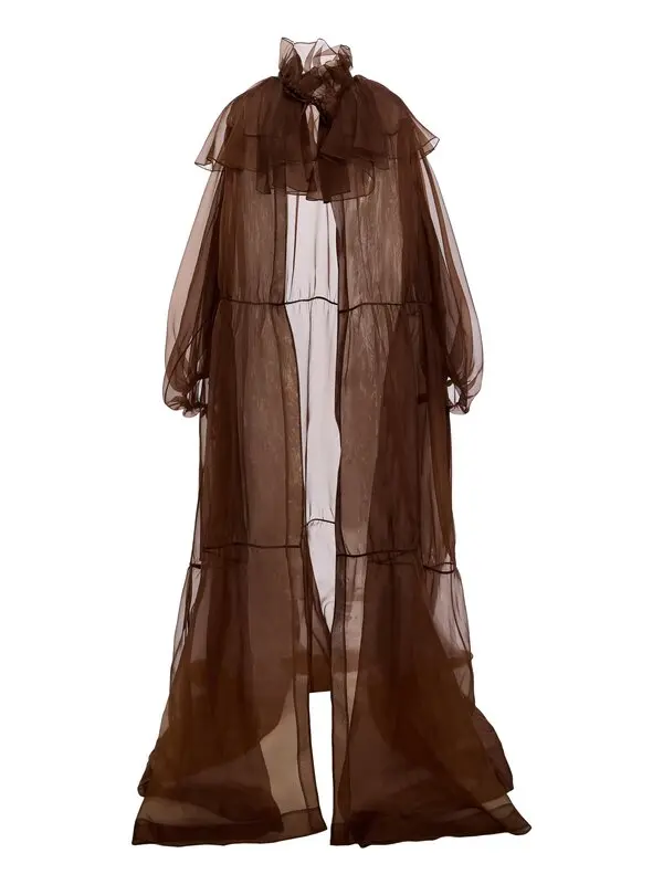 MEL USINE Apolline Silk Cloak - Brown