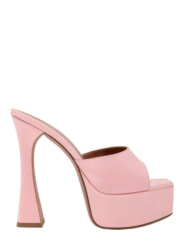 Amina Muaddi Dalida Platform Mules - Pink