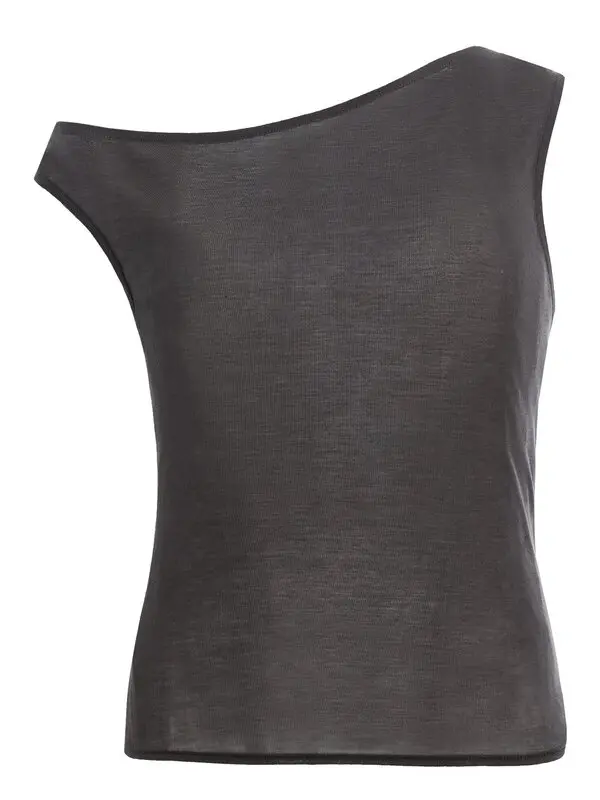 ST. AGNI Asymmetric Jersey Top - Grey