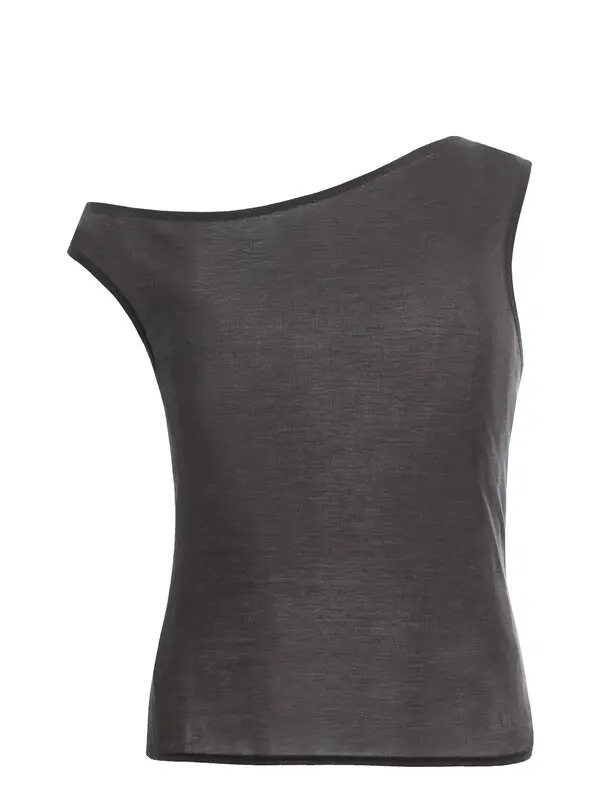 ST. AGNI Asymmetric Jersey Top - Grey