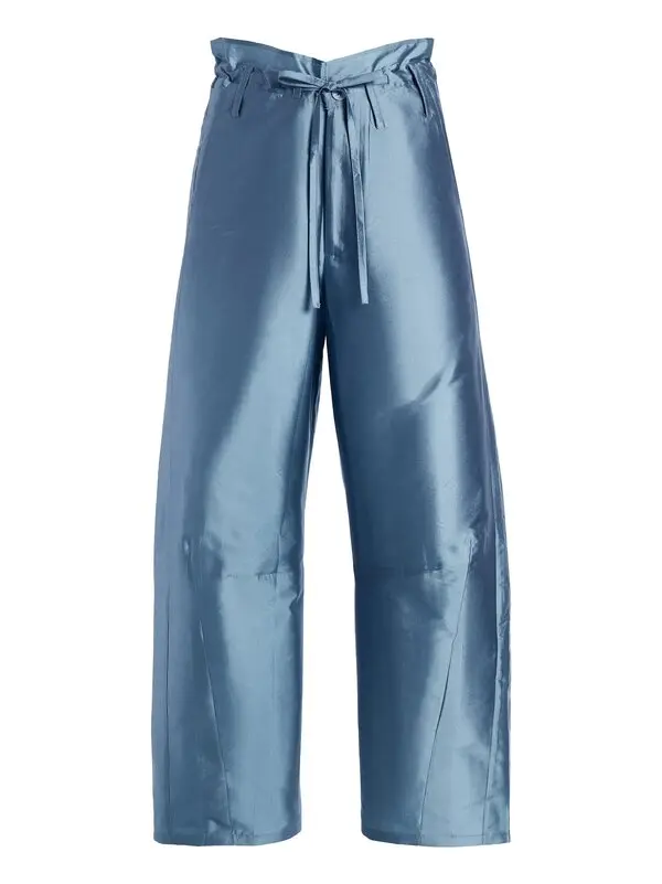 Chan Luu Techno Taffeta Barrel Pants - Blue