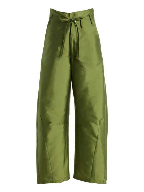 Chan Luu Techno Taffeta Barrel Pants - Green