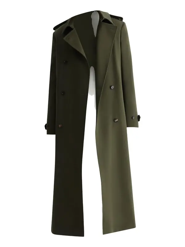 Veronica De Piante Amara Longline Trench Coat - Olive