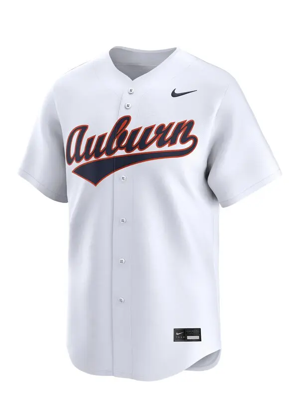 Nike Auburn Wordmark College Limited Baseball Jersey - White