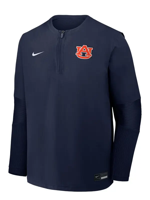 Nike Auburn Dugout Dri-fit College 1/4-zip Long-sleeve Windshirt - Blue