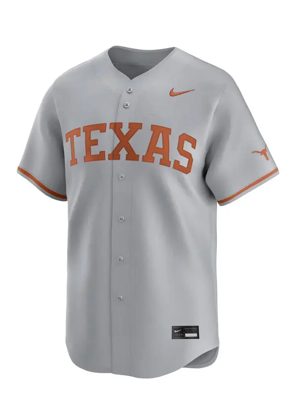 Nike Texas Wordmark College Limited Baseball Jersey - Grey