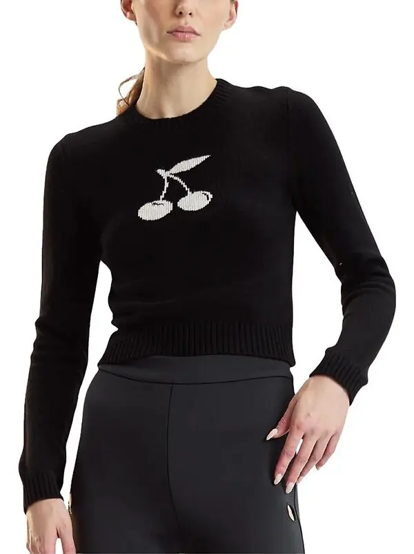 Cynthia Rowley Intarsia Cropped Sweater - Black