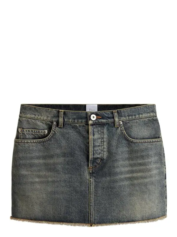 Dior Denim Miniskirt - Blue Stonewashed Cotton Denim