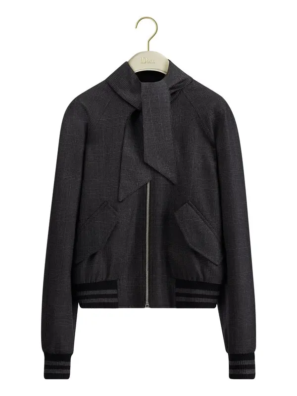 Dior Zipped Jacket - Gray Prince Of Wales Virgin Wool And Cashmere
