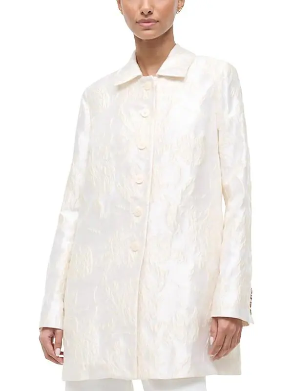 Staud Halton Jacquard Jacket - Botanic Ivory